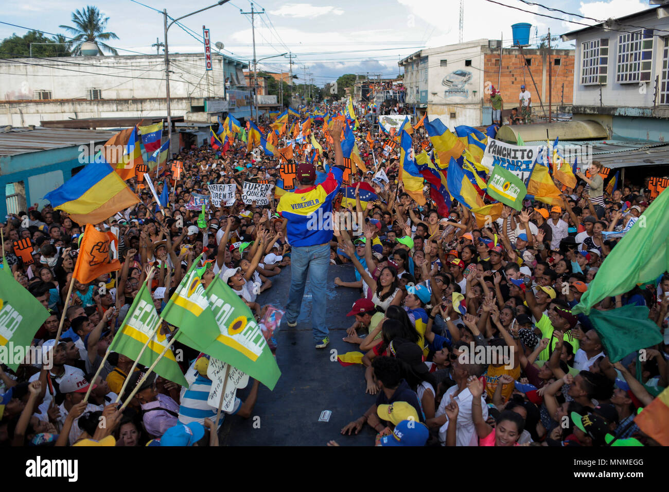 17 May 2018, Venezuela, Caracas: Opposition candidate Henri Falcon is ...