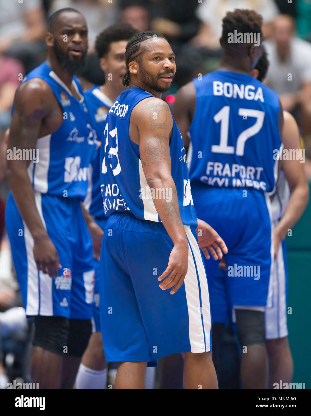 Frankfurt, Deutschland. 15th May, 2018. From left: Mike Morrison ...