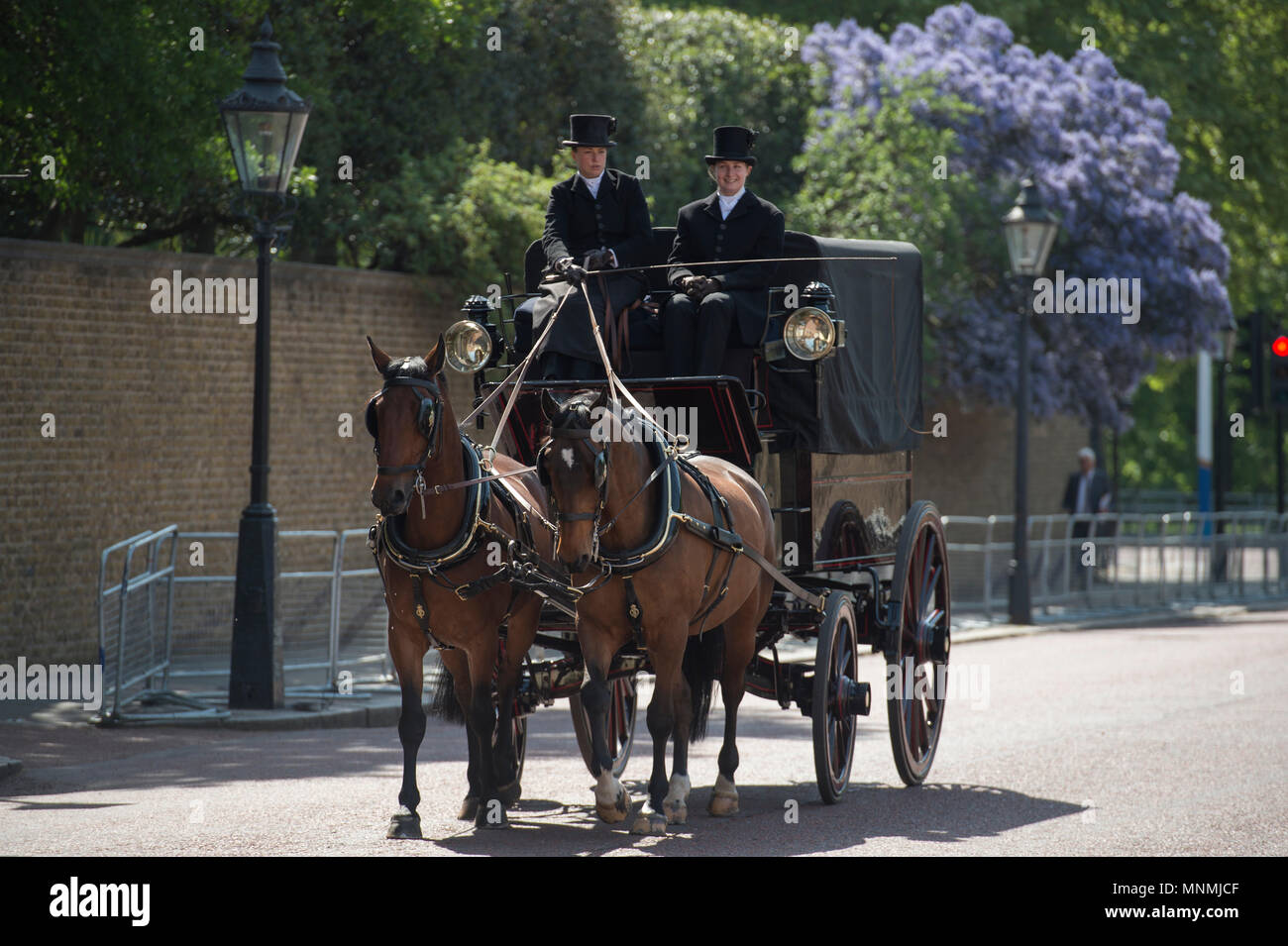 West End, London, UK. 18 May, 2018. A carriage and horses on ...