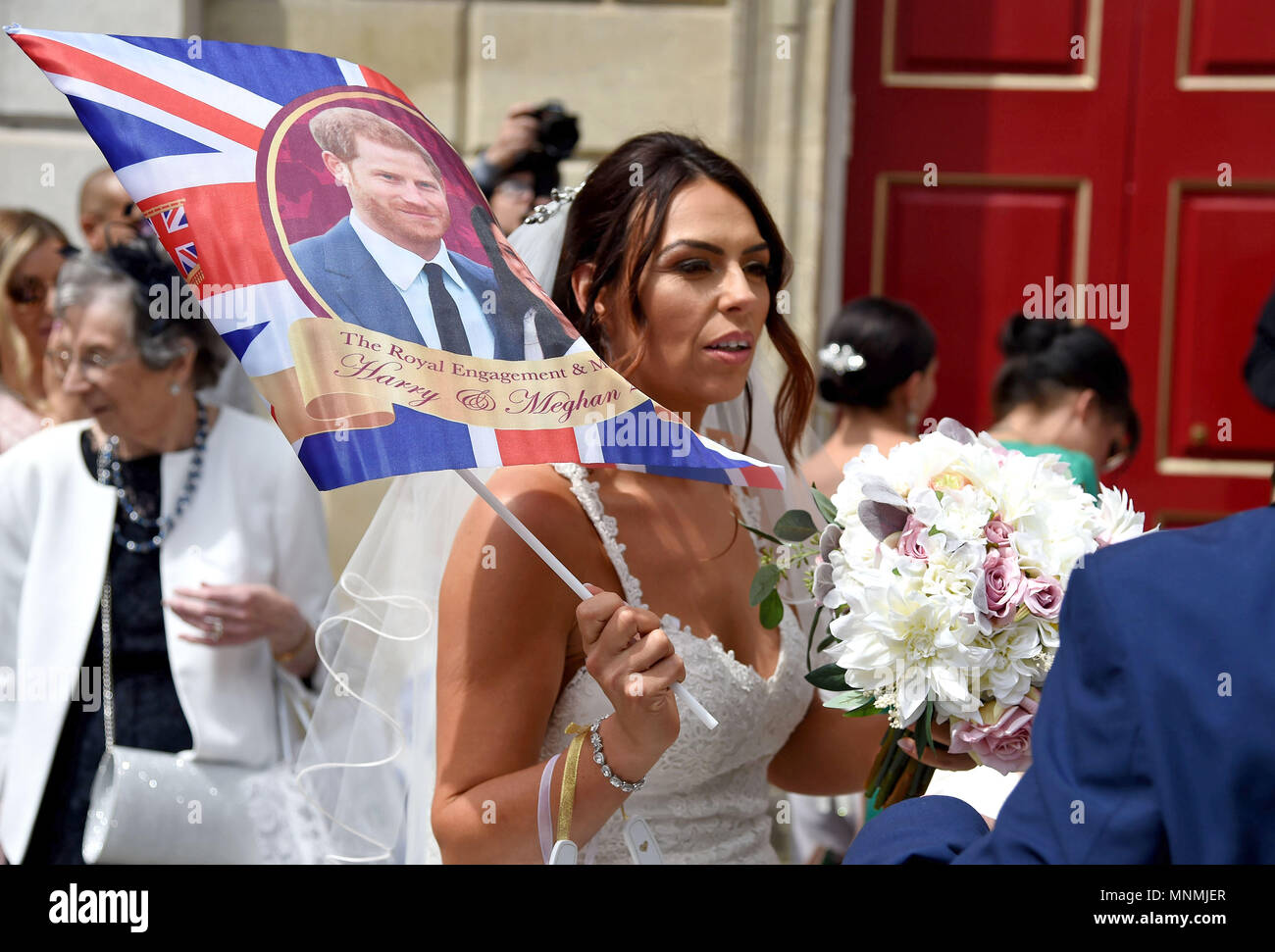 Enjoying the media attention are newly weds Aron and Vicky Hallam who ...