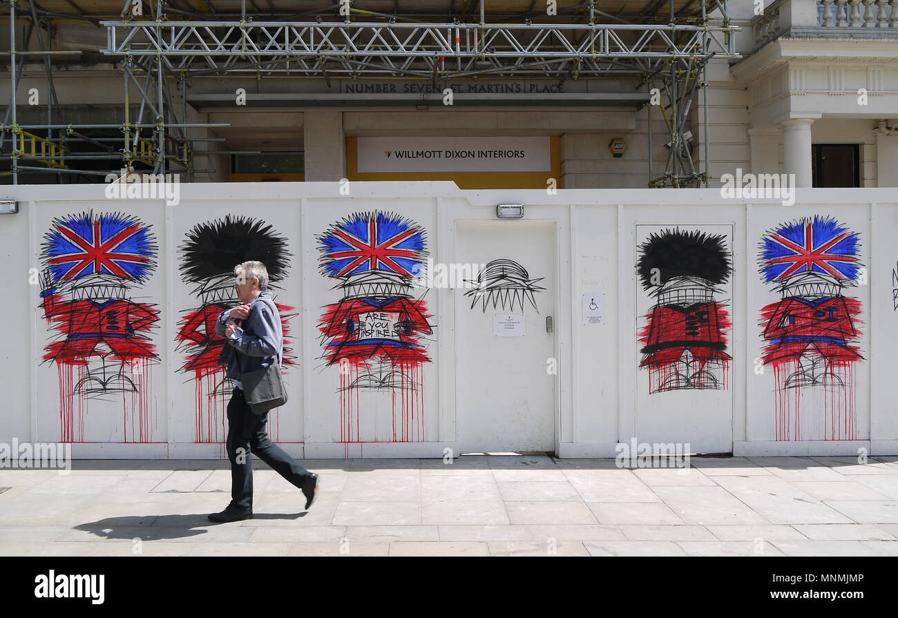 London, UK, 18th May, 2018. Nathan Bowen (street artist) street art ...