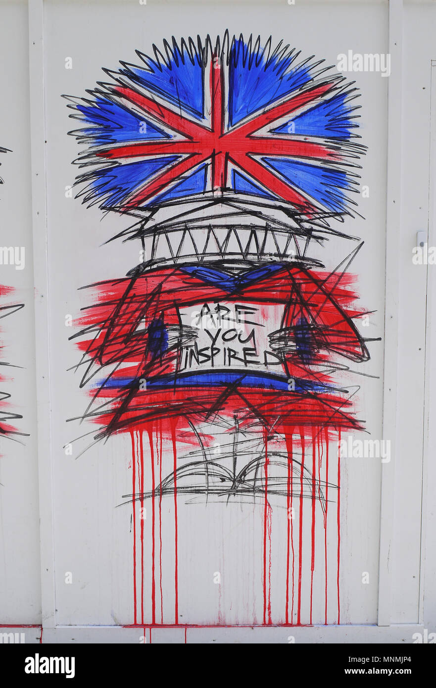 London, UK, 18th May, 2018. Nathan Bowen (street artist) street art ...