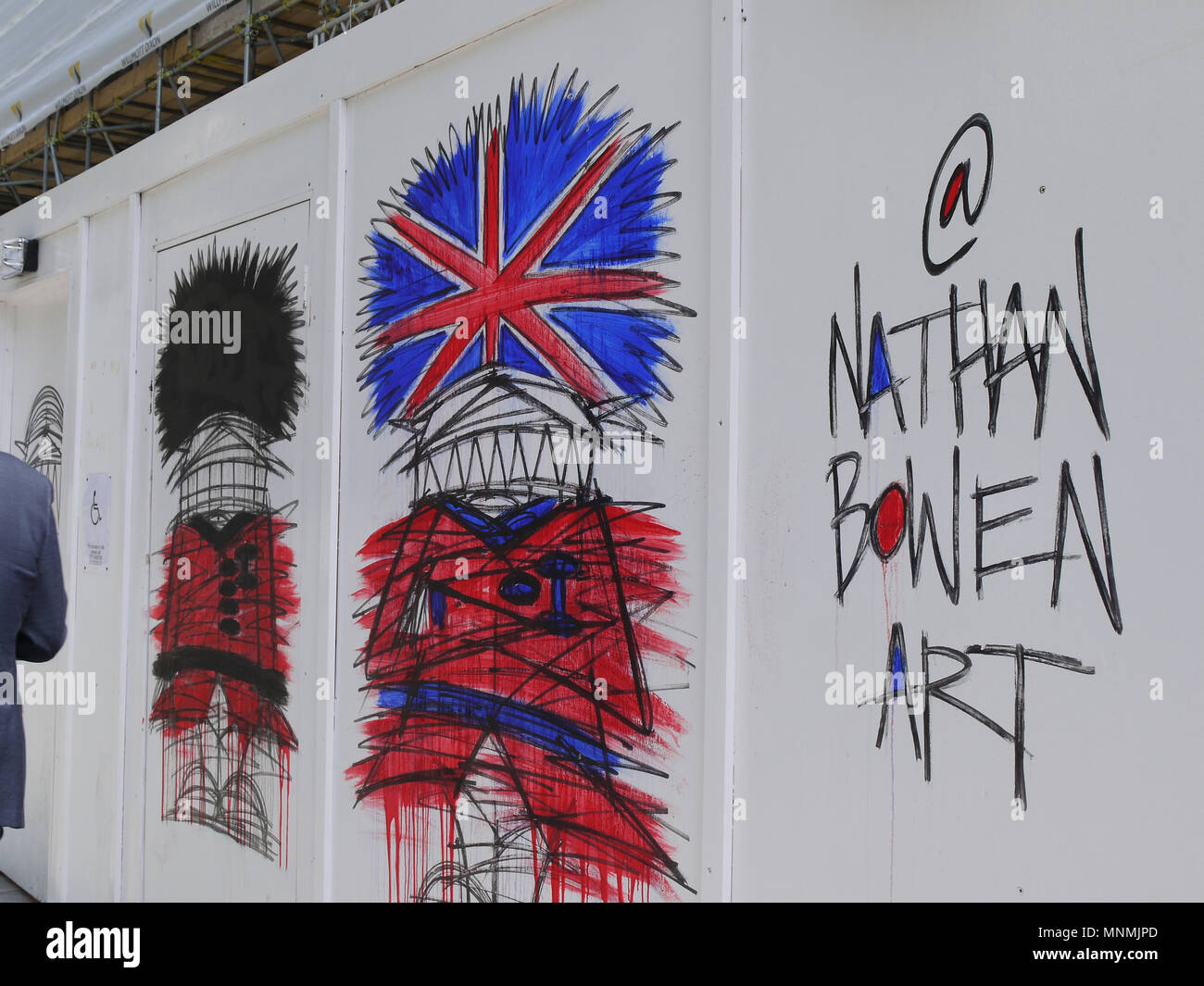 London, UK, 18th May, 2018. Nathan Bowen (street artist) street art ...