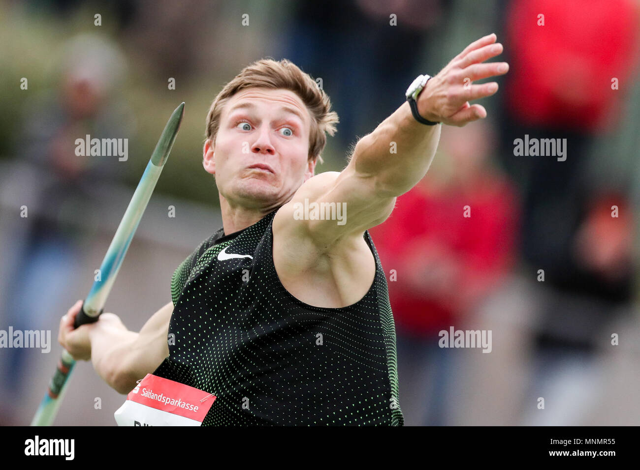 18 May 2018, Germany, Schoenebeck (Elbe): Javelin Olympic champion ...