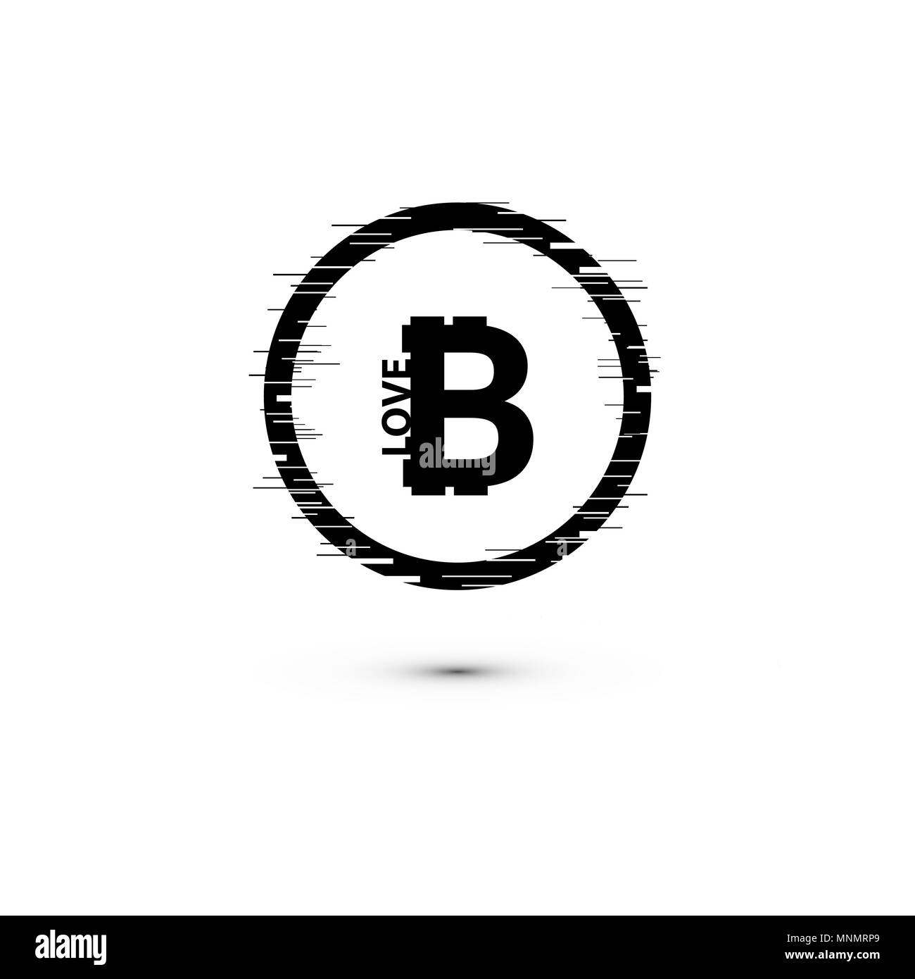 Bitcoin coin with fast speed motion lines and glitch frames set ...