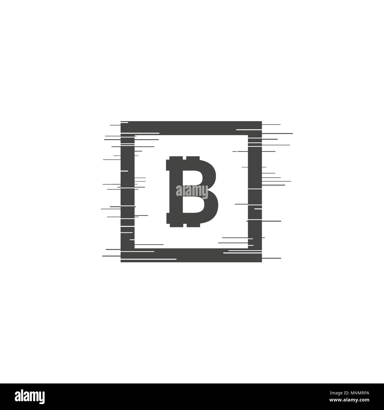 Bitcoin coin with fast speed motion lines and glitch frames set ...