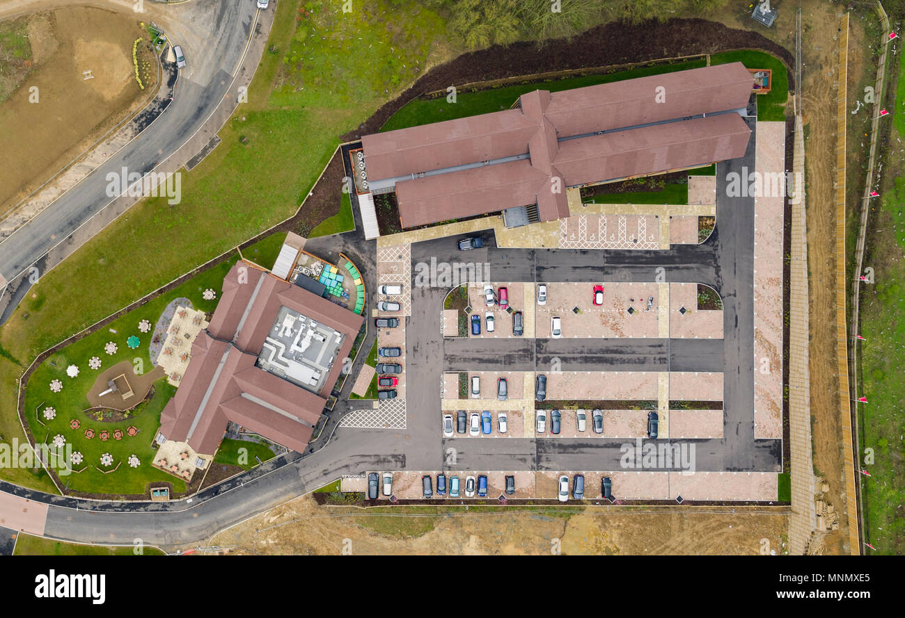 Aerial views of Marsons Brewerys hotel and pub named 'The Spring River ...