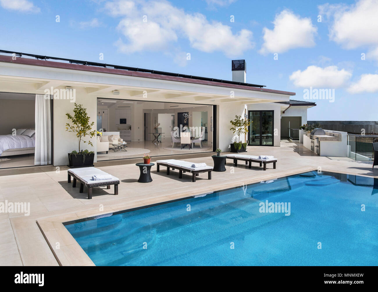 House with swimming pool Stock Photo - Alamy