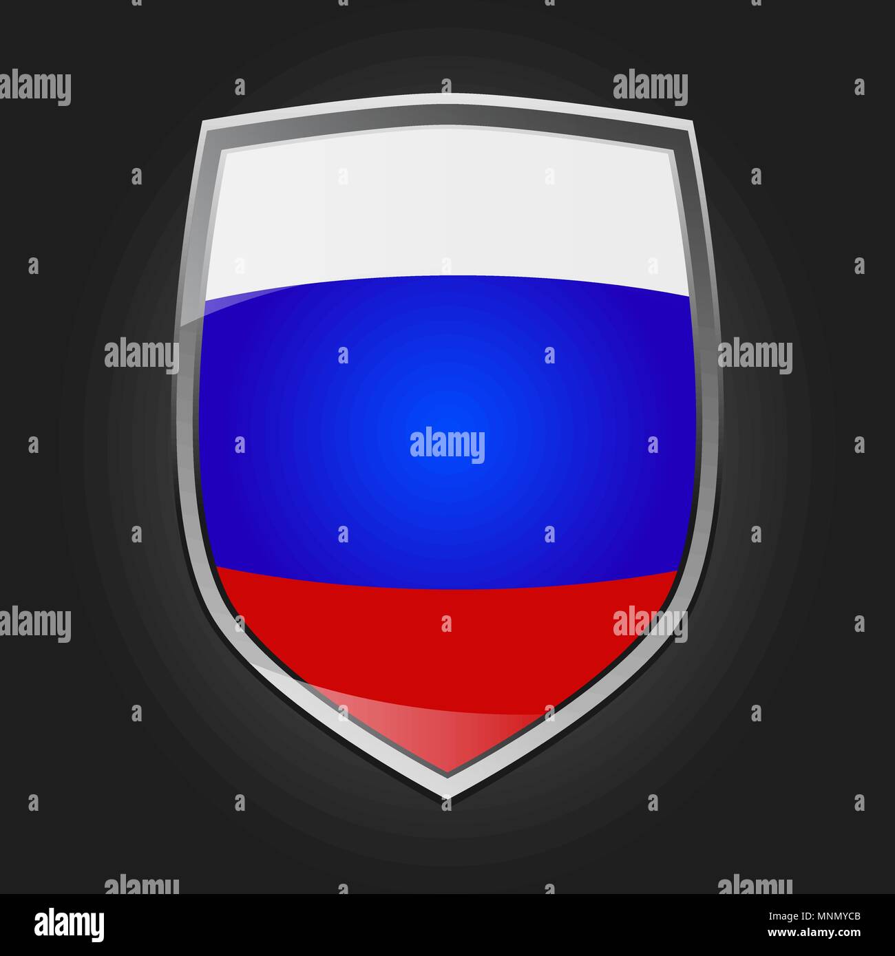Shield with flag of Russia, vector illustration Stock Vector Image ...