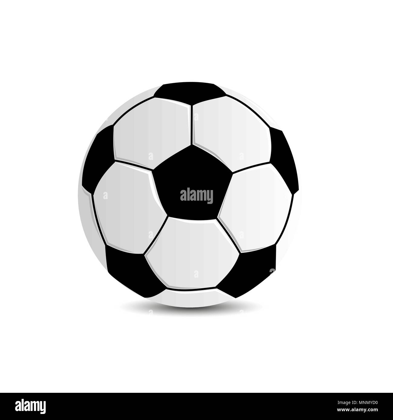Black and white leather soccer ball on a white background, vector ...