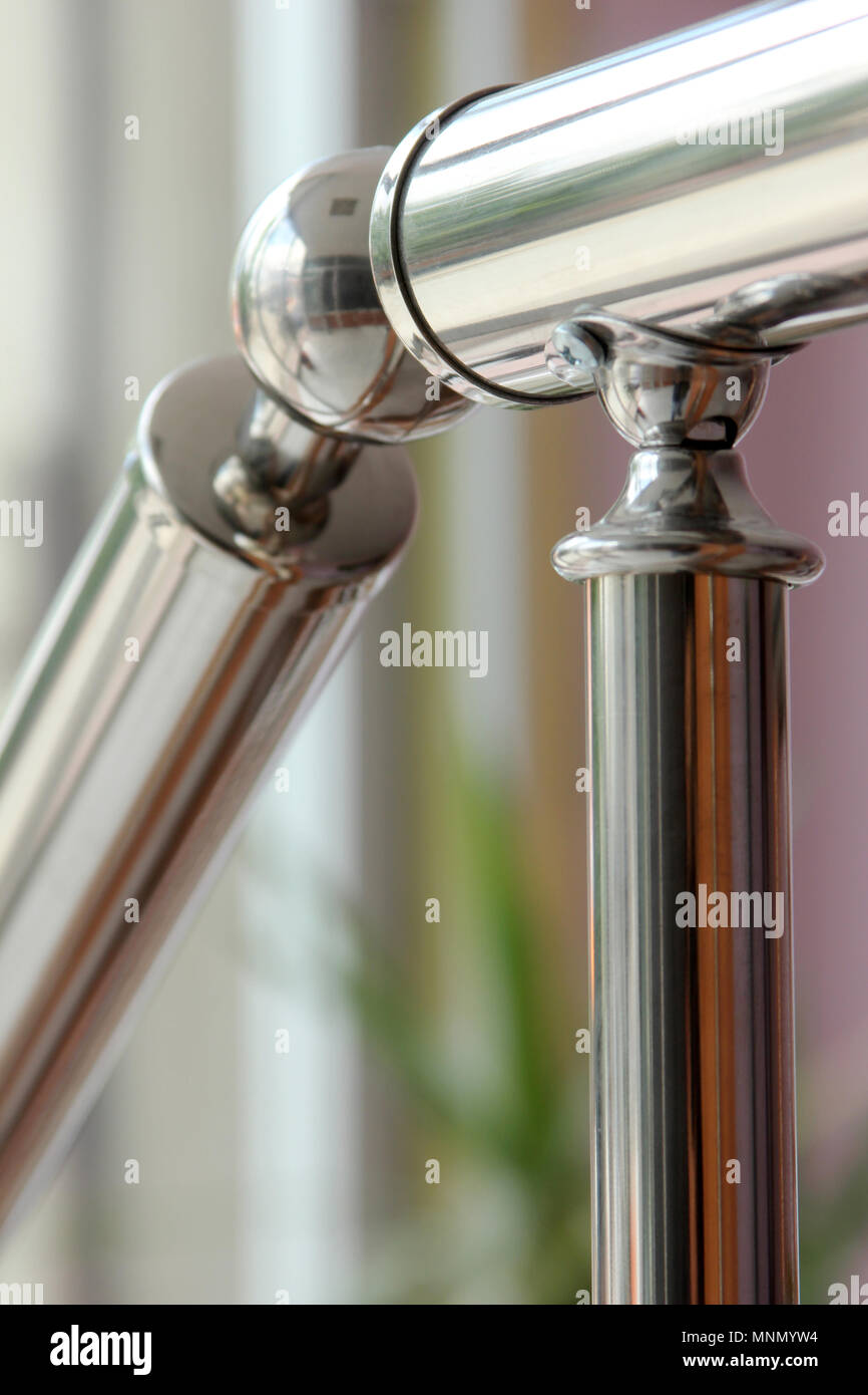 aluminum staircase railing Stock Photo - Alamy