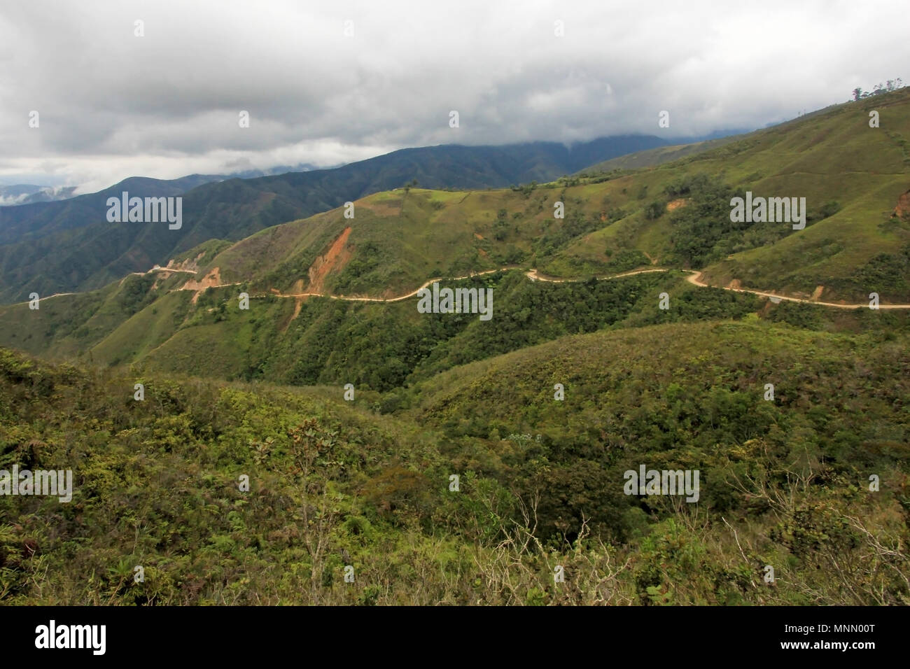 Typical mountain road in the colombian andes near San Gil, Colombia ...