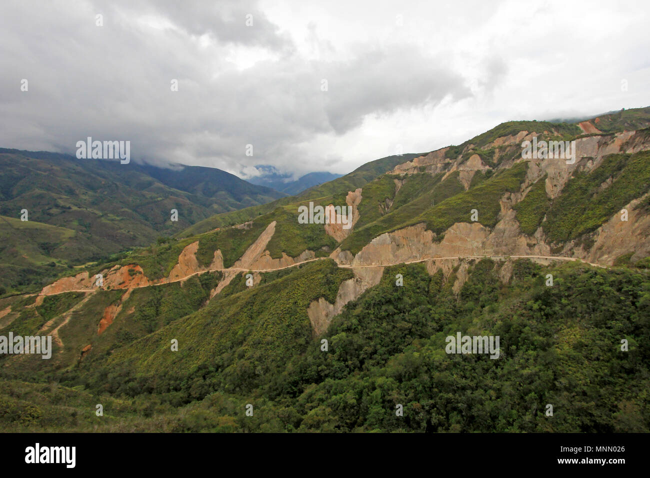 Typical mountain road in the colombian andes near San Gil, Colombia ...