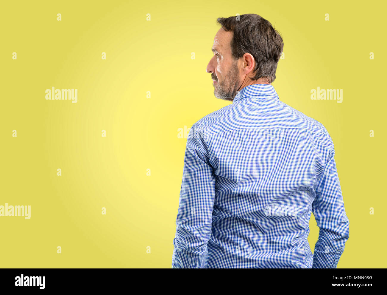 Handsome middle age man backside, rear view Stock Photo - Alamy