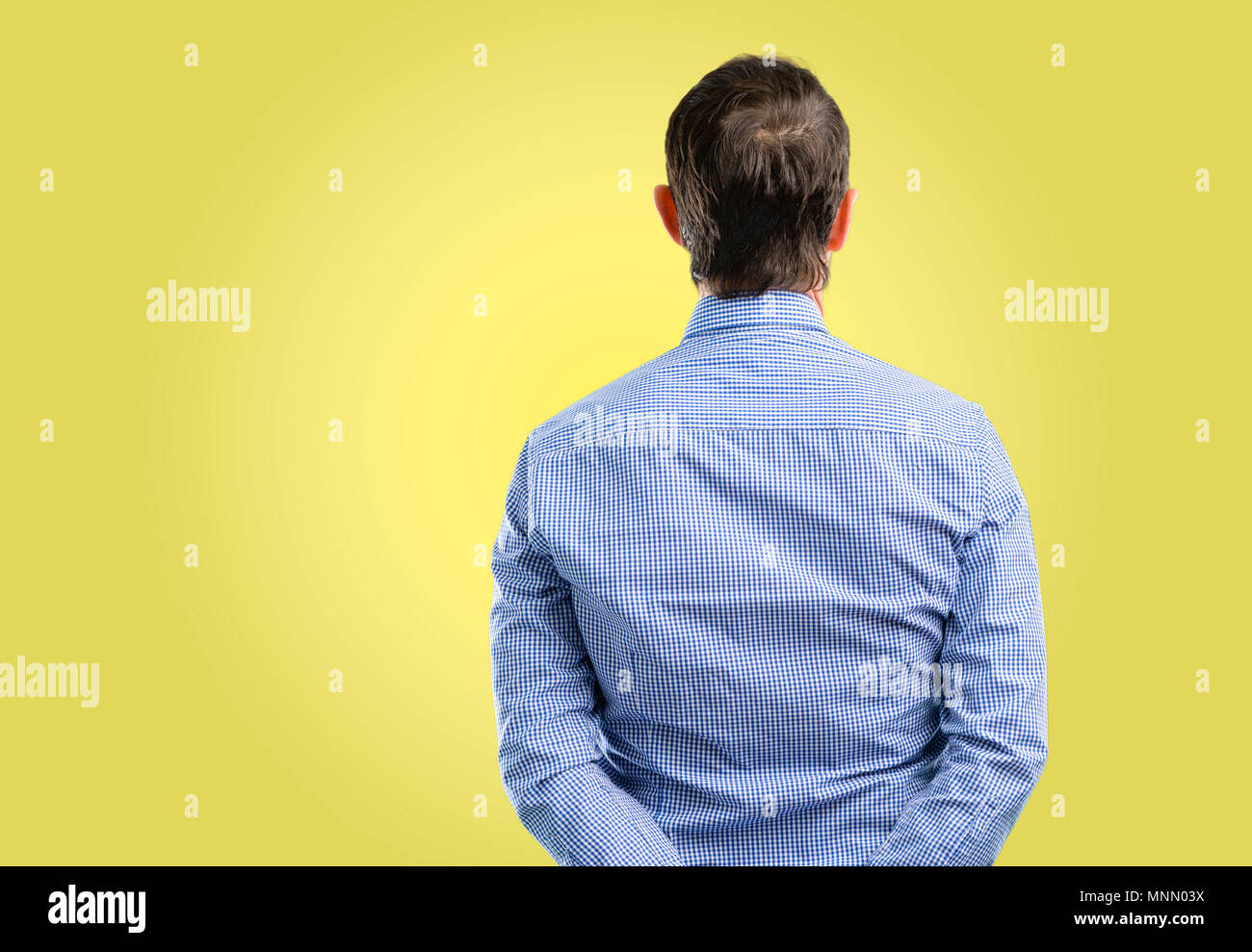 Handsome middle age man backside, rear view Stock Photo - Alamy