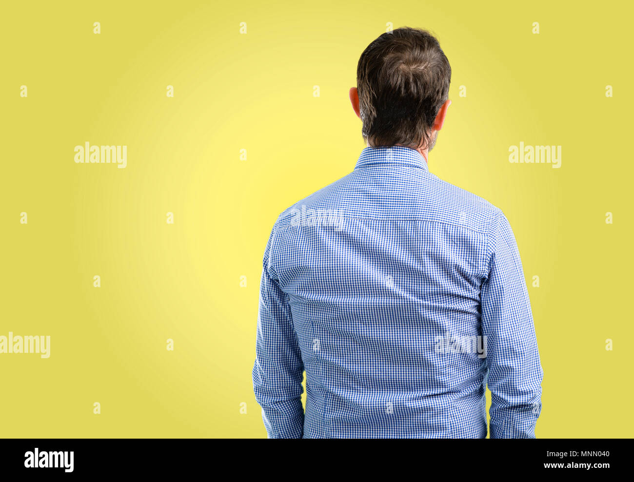 Handsome middle age man backside, rear view Stock Photo - Alamy
