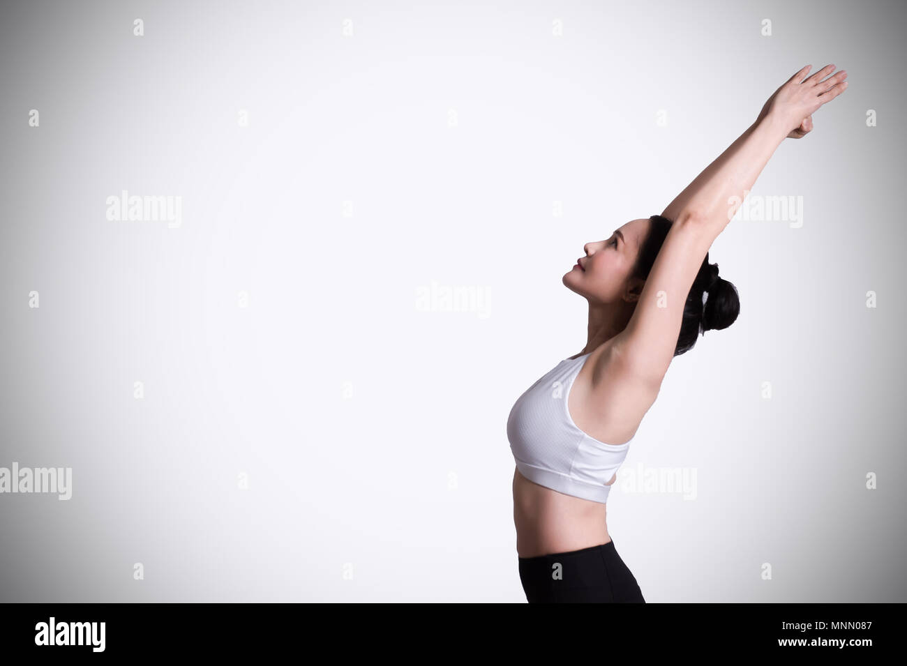 Women exercise with yoga practice. Basic posture in the classroom Stock ...