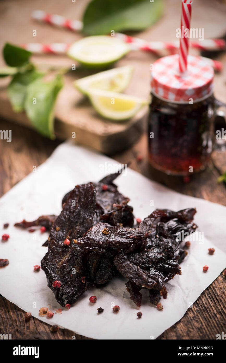 Food beef jerky red hi-res stock photography and images - Alamy