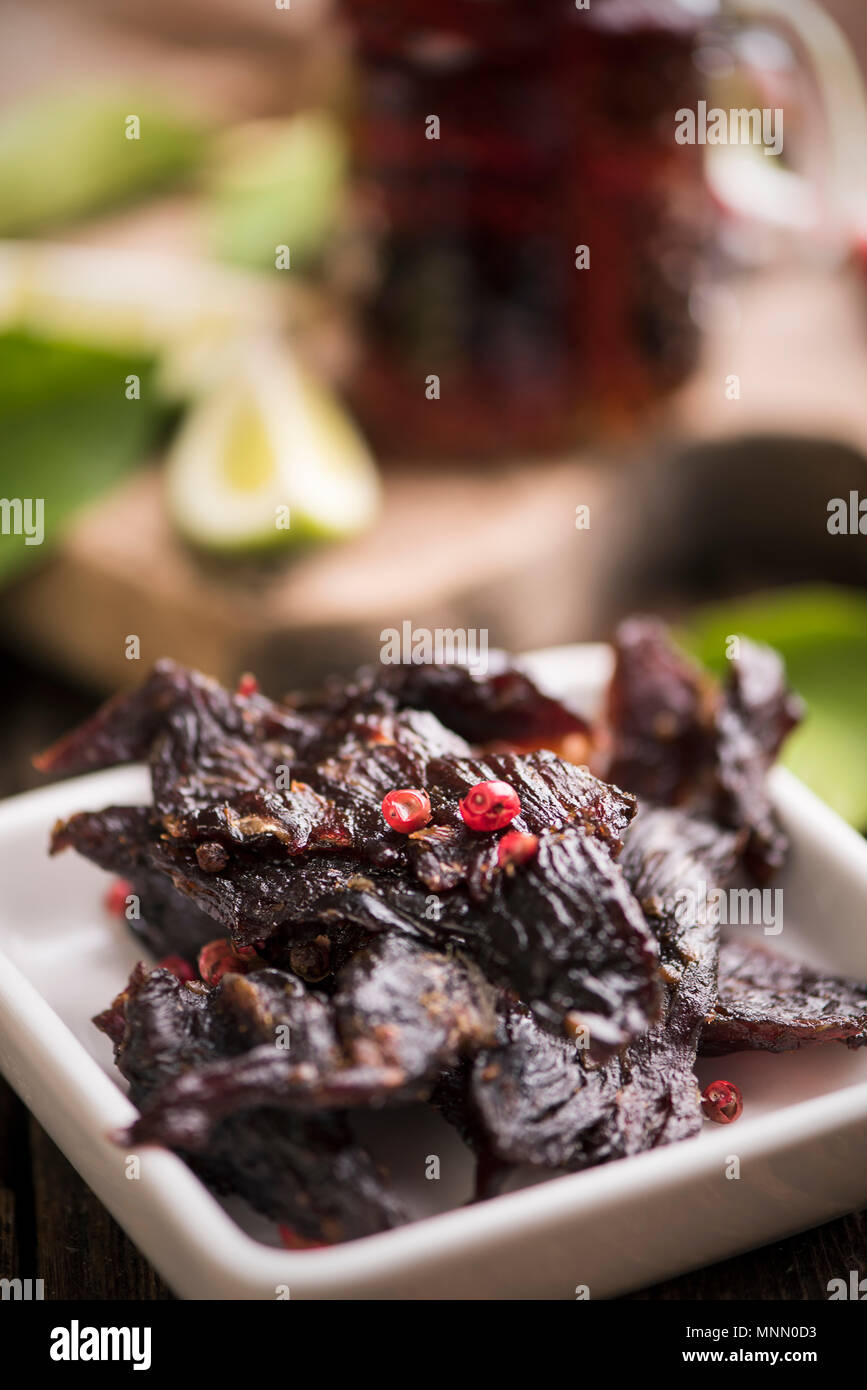 Food beef jerky red hi-res stock photography and images - Alamy