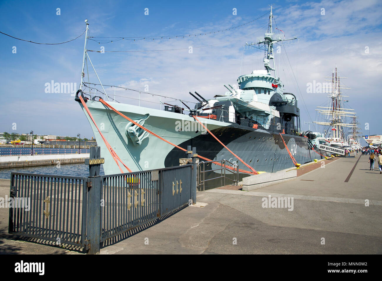 Museum ship ORP Blyskawica is a Grom class destroyer which served in ...