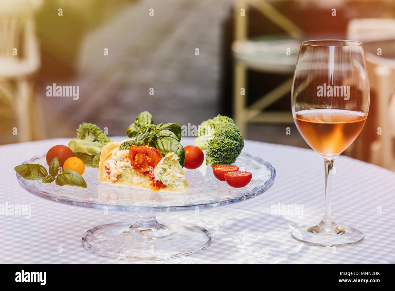 Top view of summer dinks, fruit cocktails on white wood table with ...