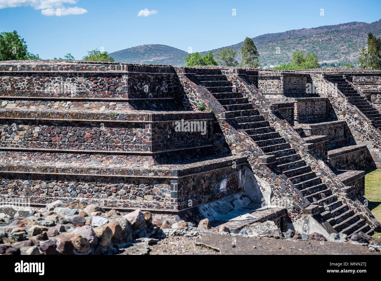 Platform along the Avenue of the Dead showing the talud-tablero ...