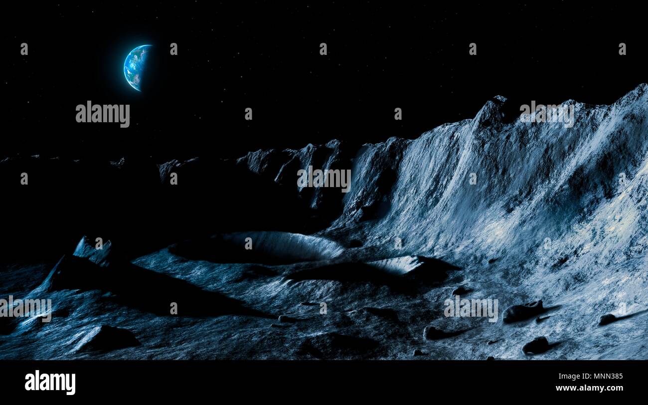 Moon craters southern hemisphere hi-res stock photography and images ...