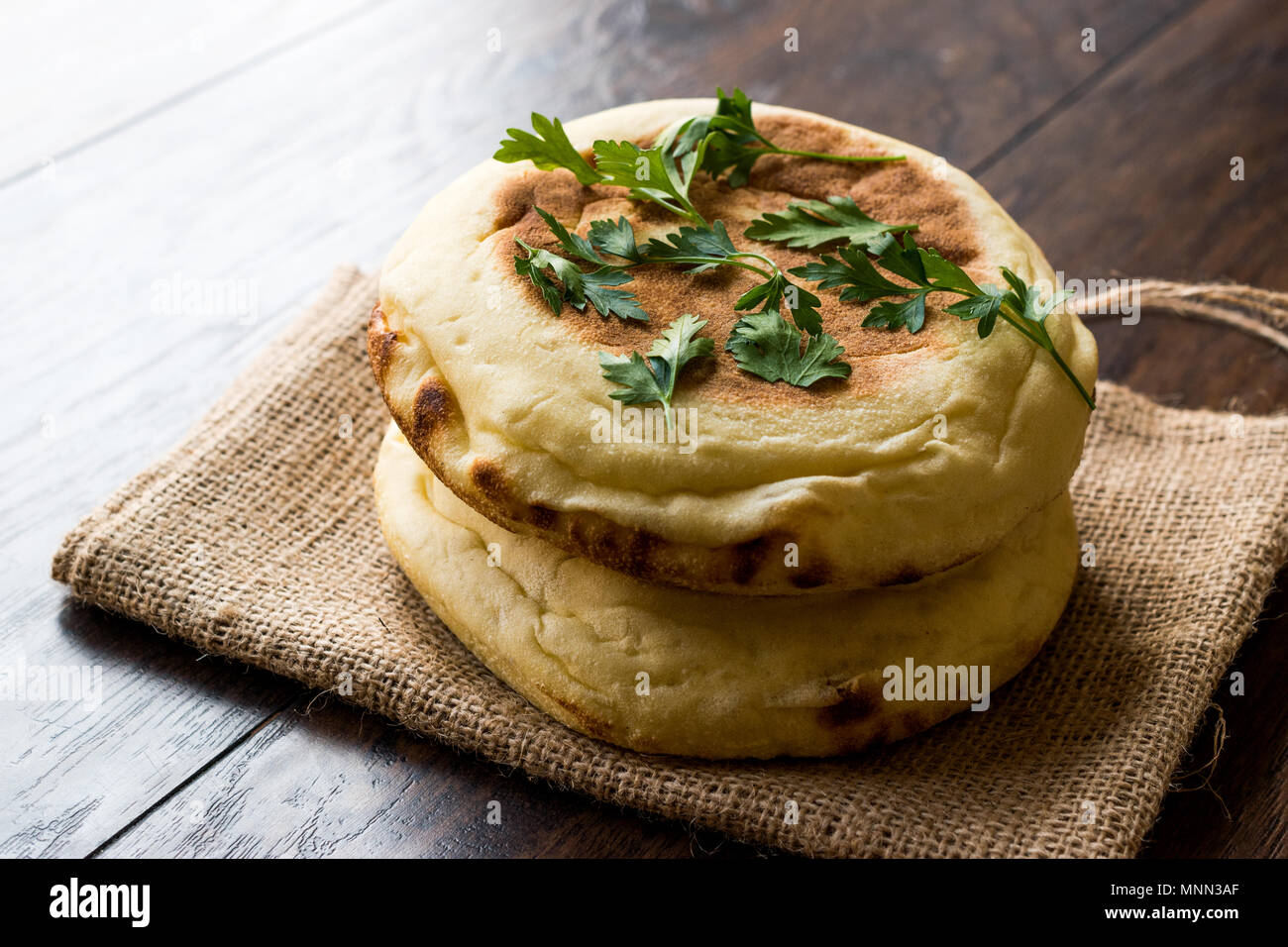 Homemade Indian Naan Flatbread with Whole Wheat. Traditional Bakery ...