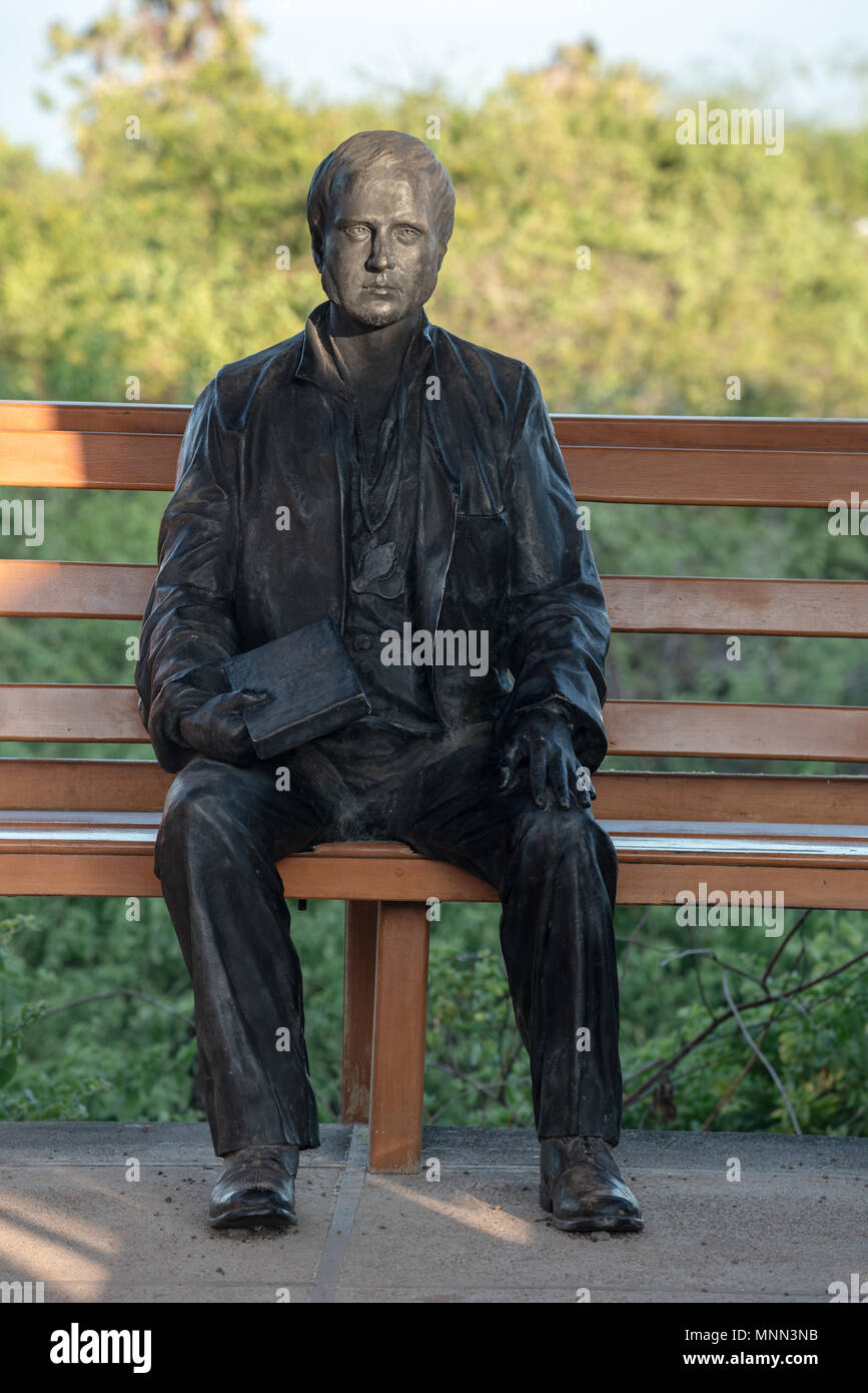 Charles Darwin statue at the Charles Darwin Research Center in Puerto ...