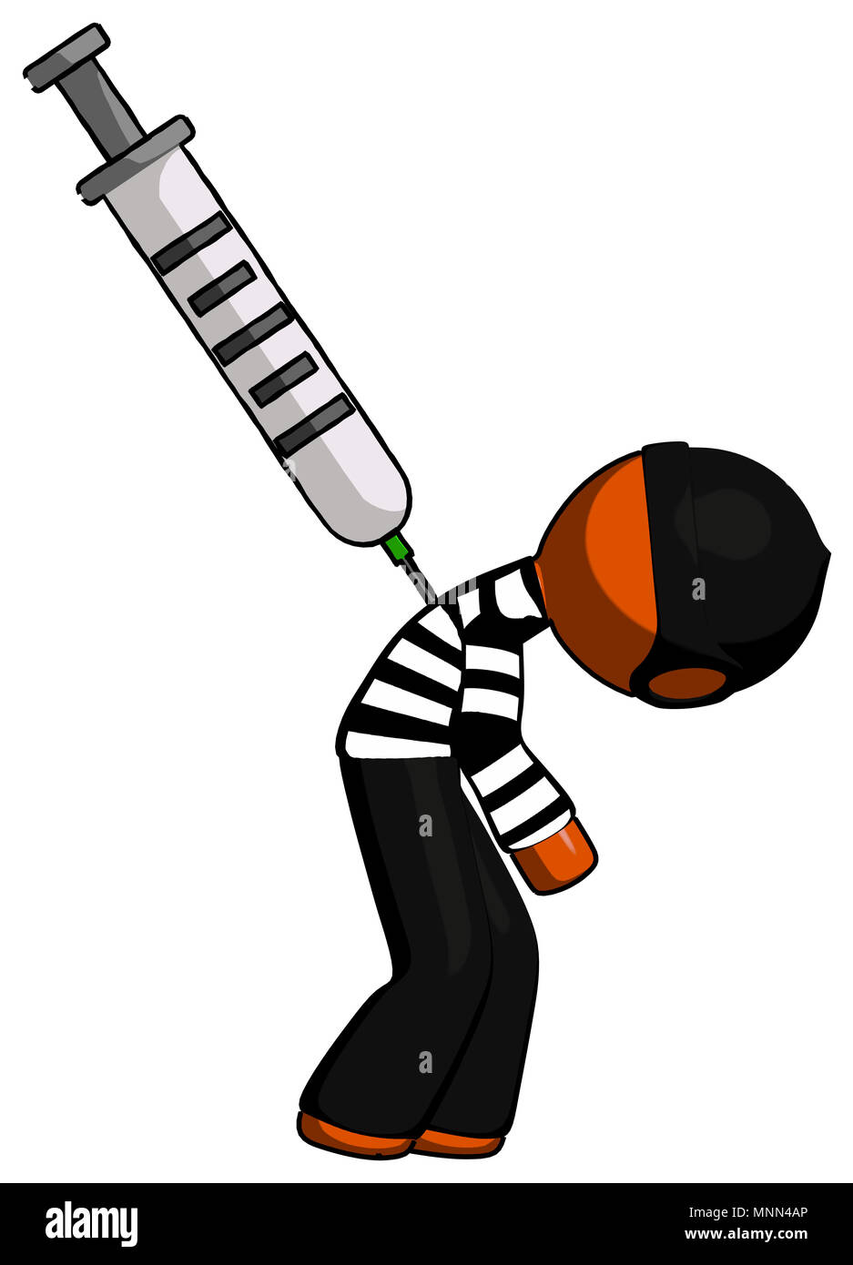 Orange thief man killed by drugs, syringe stabbing in back Stock Photo ...