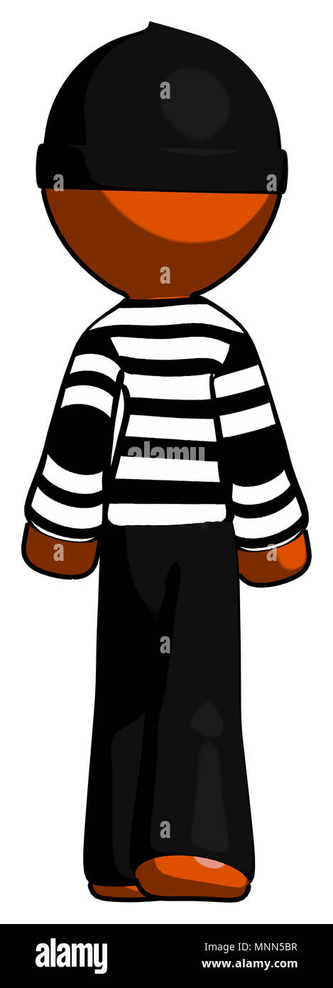 Orange thief man walking away, back view Stock Photo - Alamy