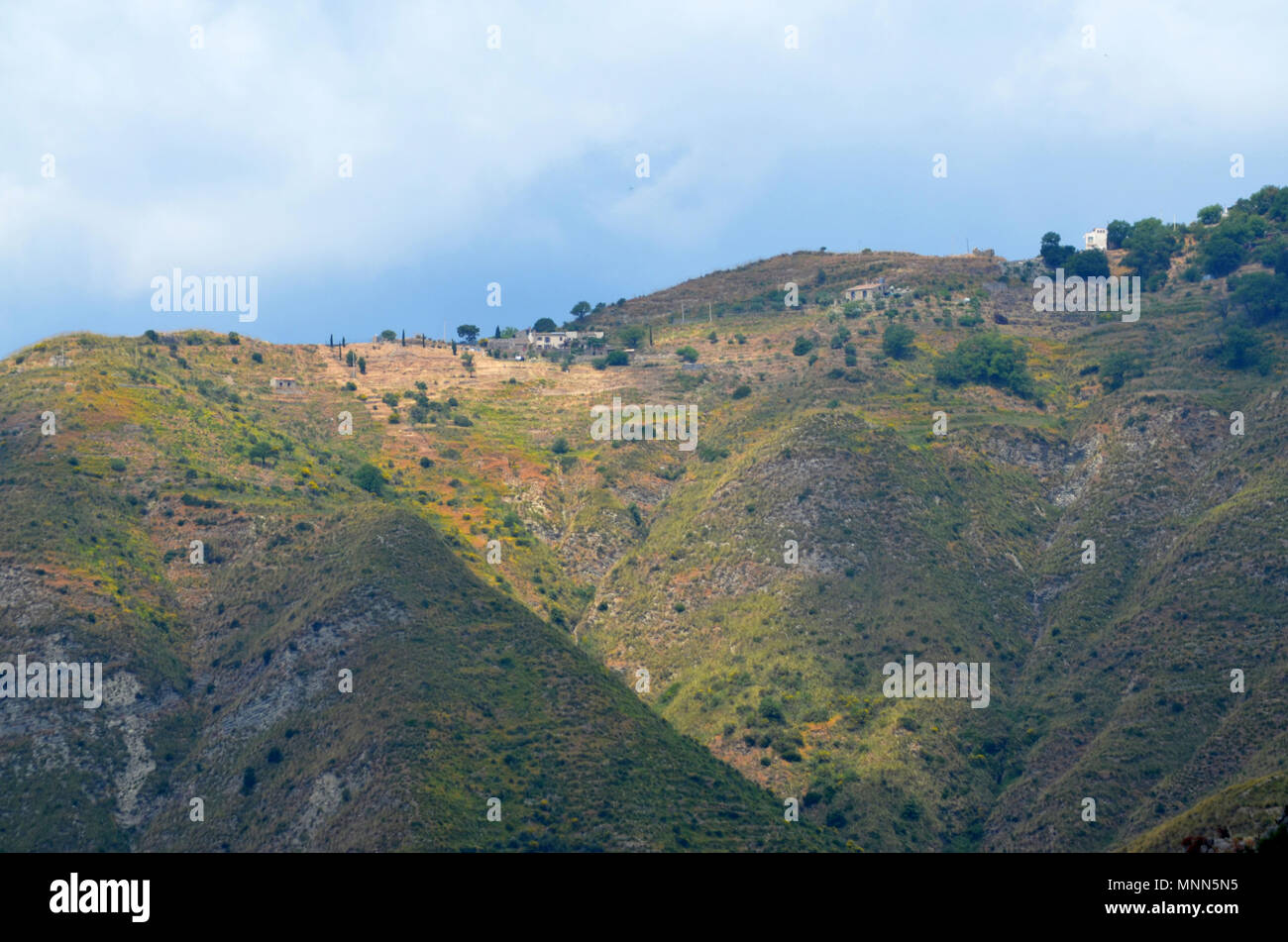 Sicilian countryside seen from Castlemola Stock Photo - Alamy