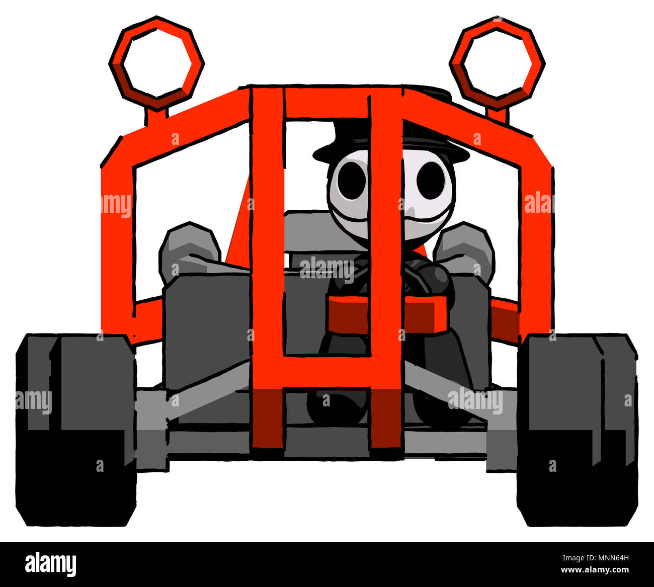 Black plague doctor man riding sports buggy front view Stock Photo - Alamy