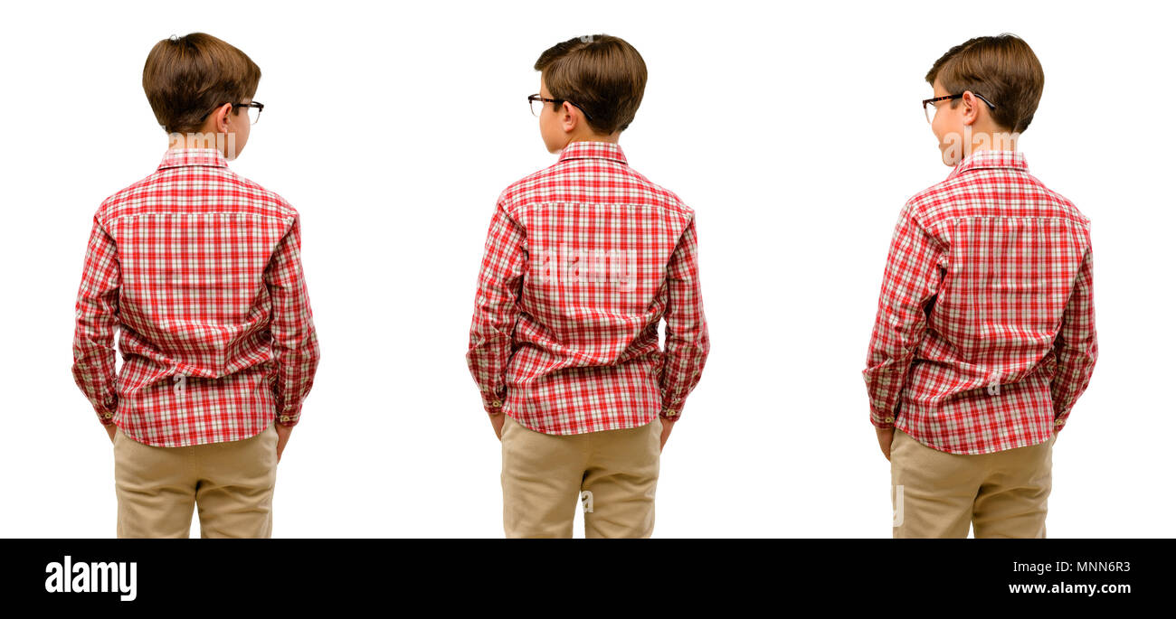 Handsome toddler child with green eyes backside, rear view Stock Photo ...