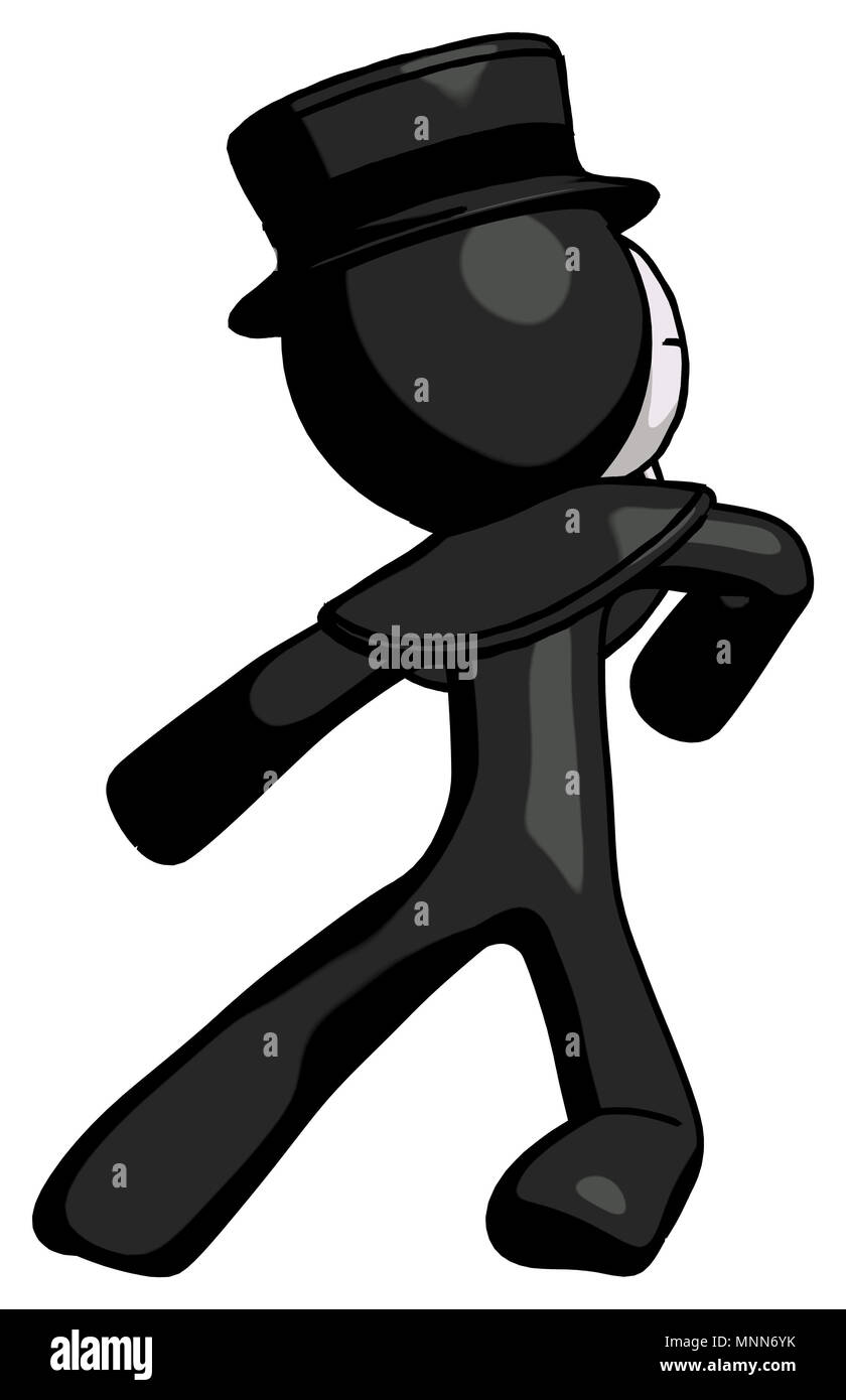 Black plague doctor man karate defense pose left Stock Photo - Alamy