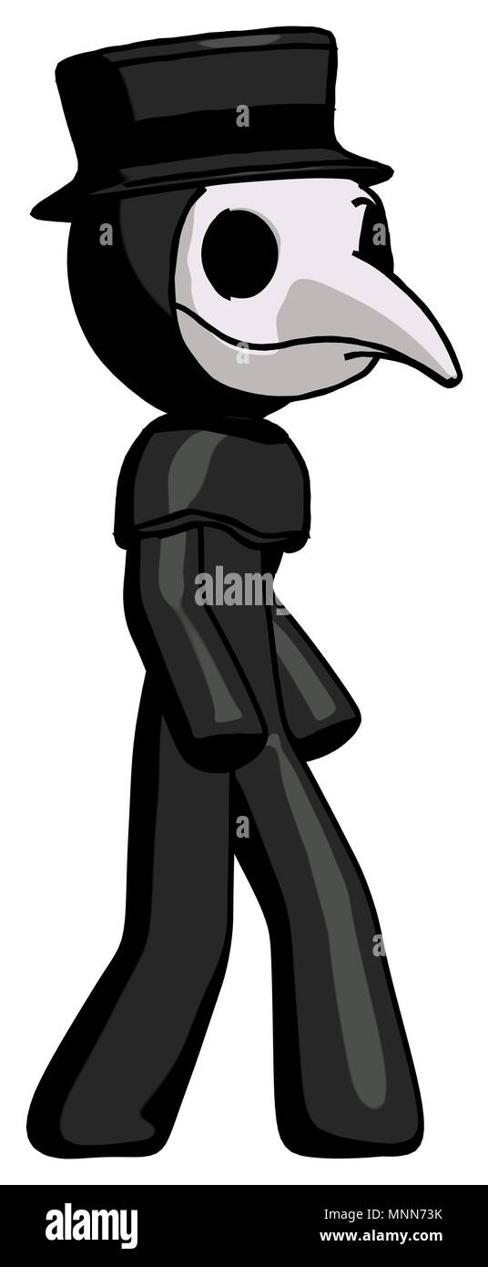 Black plague doctor man walking turned right front view Stock Photo - Alamy