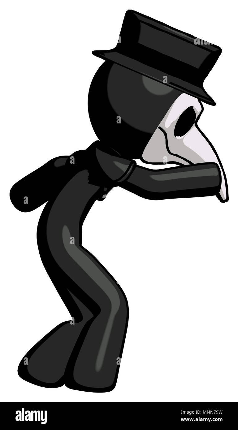 Black plague doctor man sneaking while reaching for something Stock ...