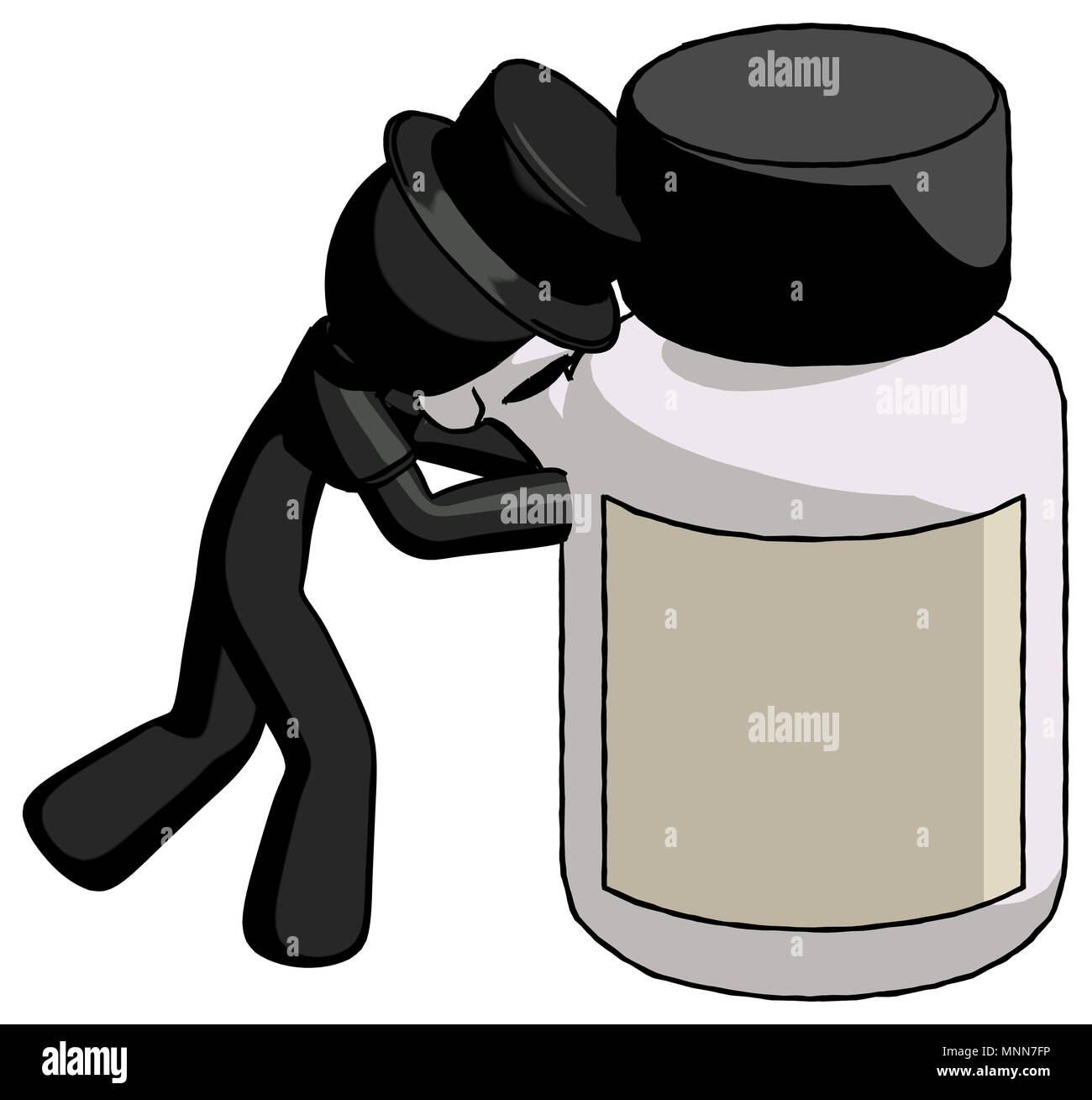 Black plague doctor man pushing large medicine bottle Stock Photo - Alamy
