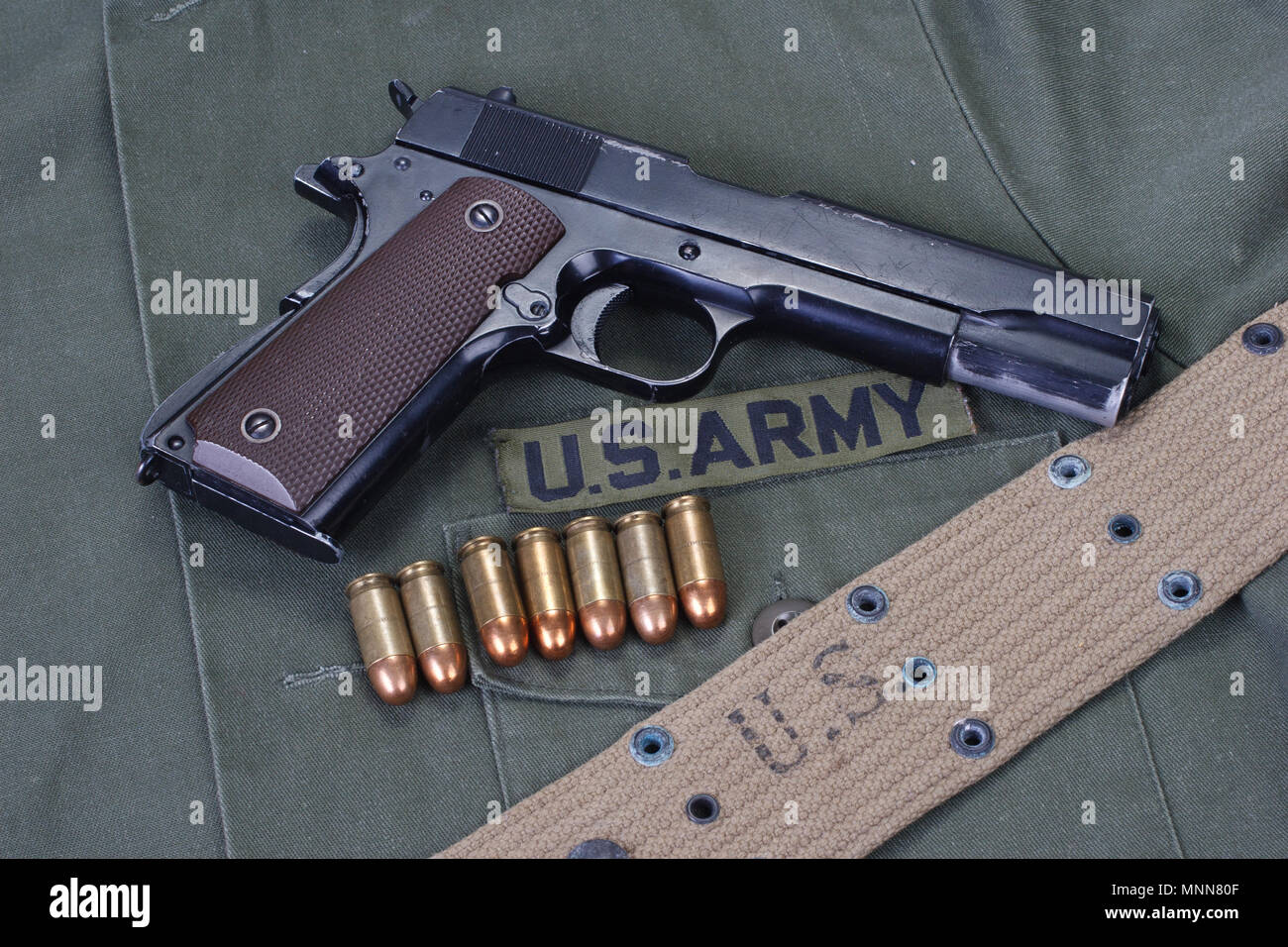 colt goverment m1911 with us army uniform Stock Photo - Alamy