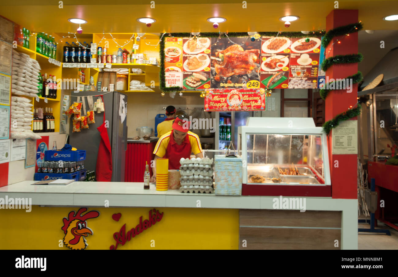 Fast food outlet, Manila, Philippines Stock Photo - Alamy