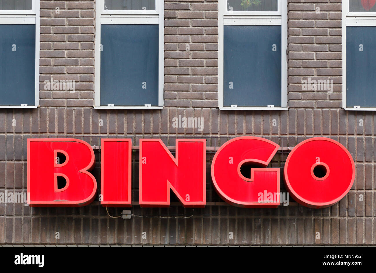 Sign on facade with the text bingo Stock Photo - Alamy