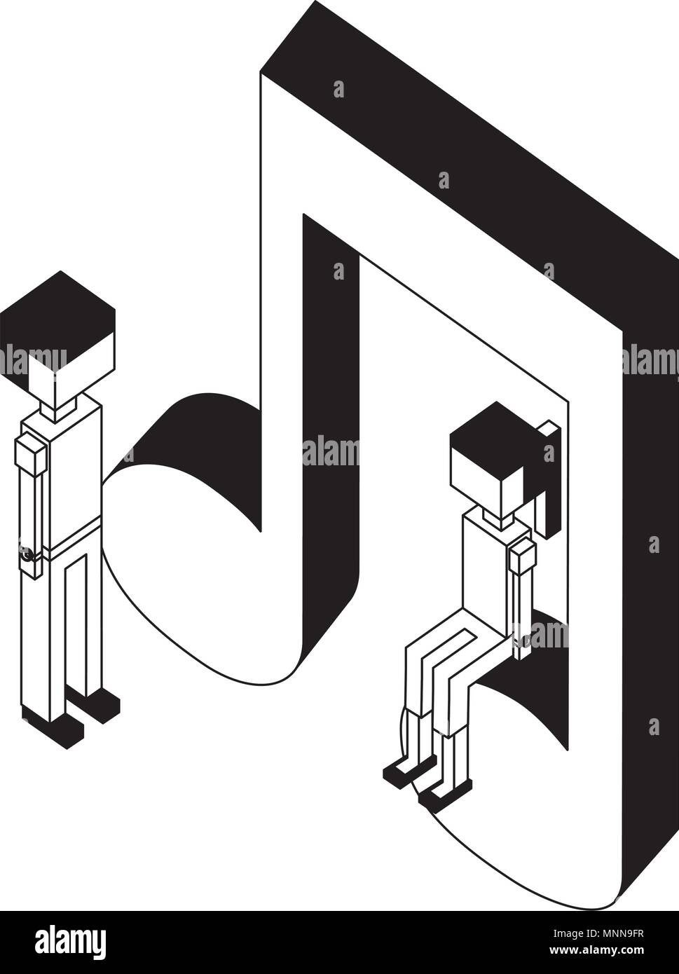 music note with children isometric icon Stock Vector Image & Art - Alamy