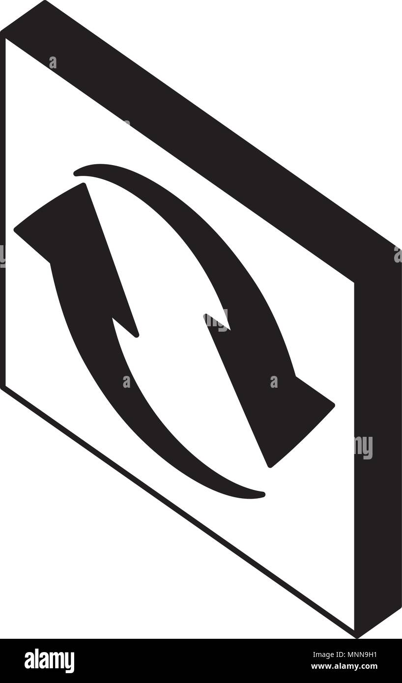 button with reload symbol isometric icon Stock Vector Image & Art - Alamy