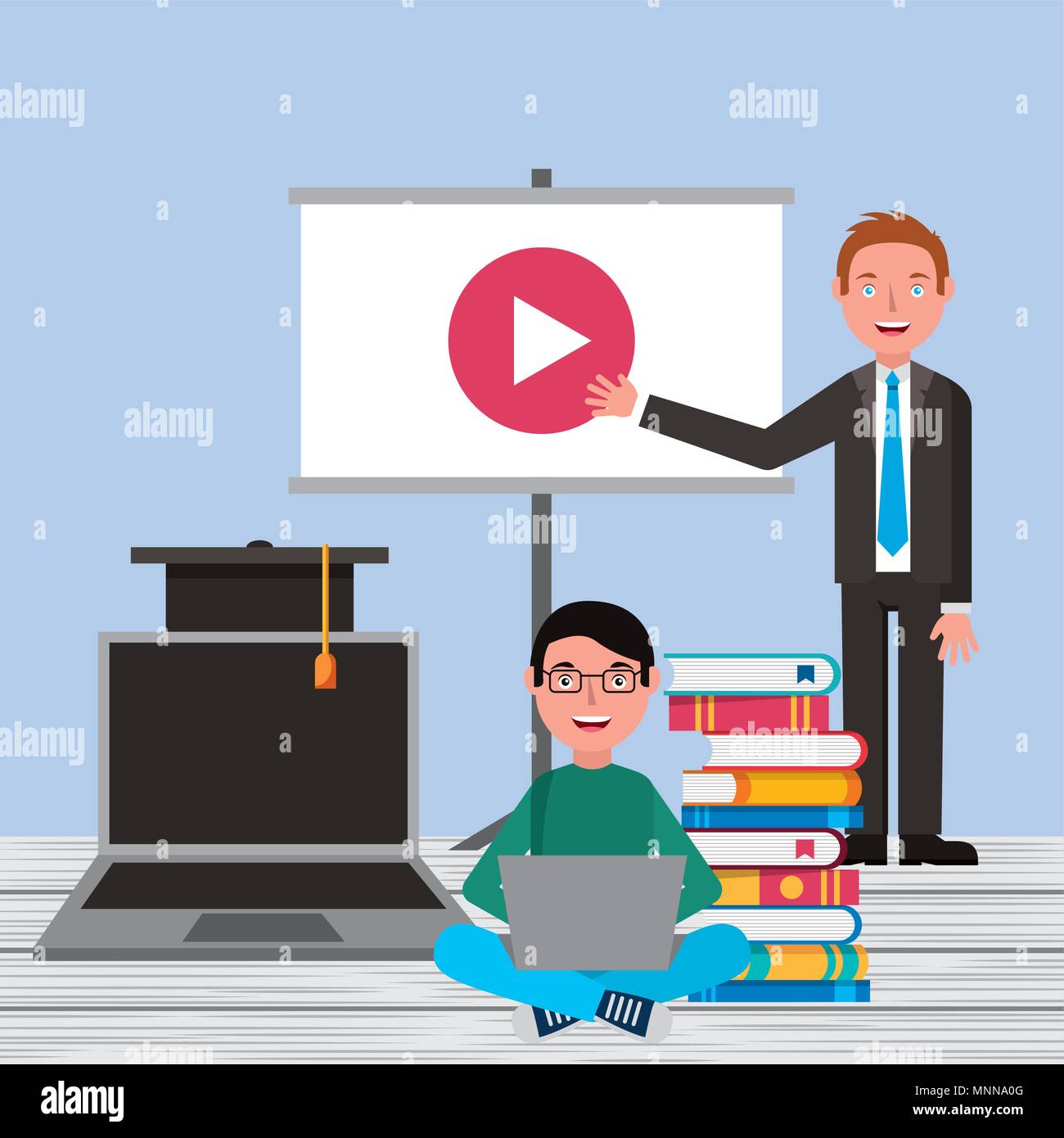 Line illustration related education Stock Vector Images - Alamy