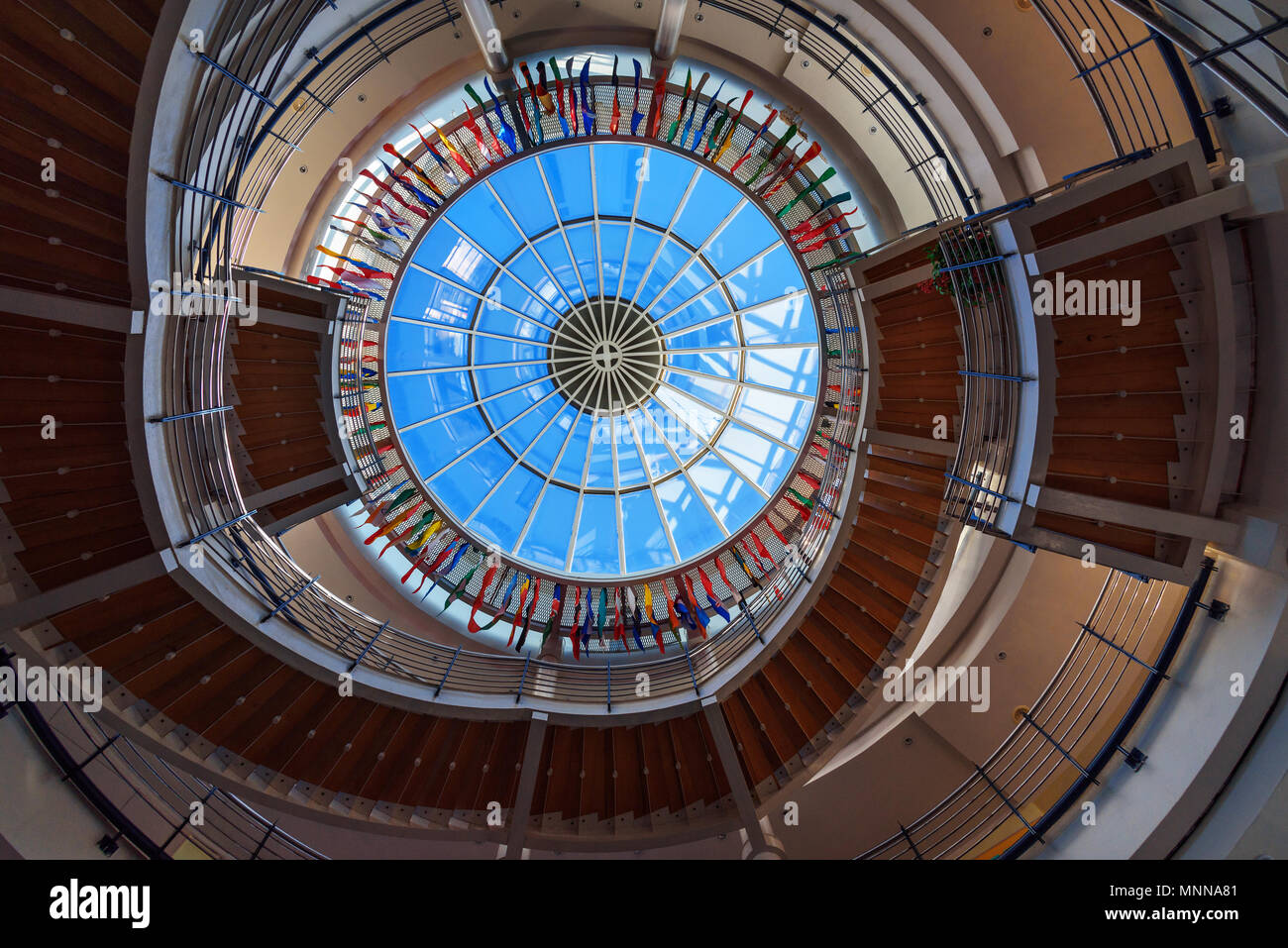Elista, Kalmykia, Russia - March 6, 2018: Interior dome, spiral ...