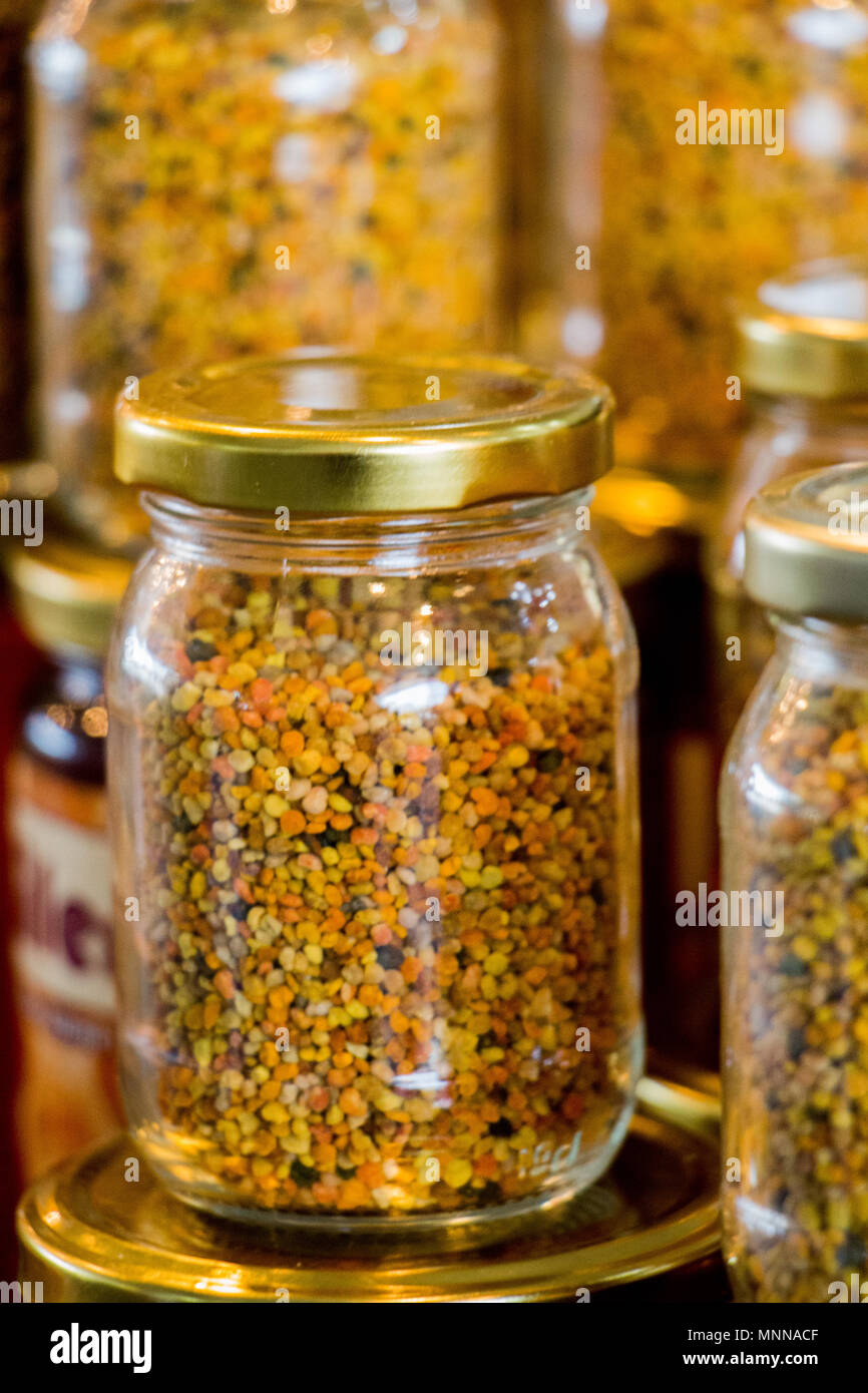 Pollen as healthy organic raw diet food in jar Stock Photo - Alamy