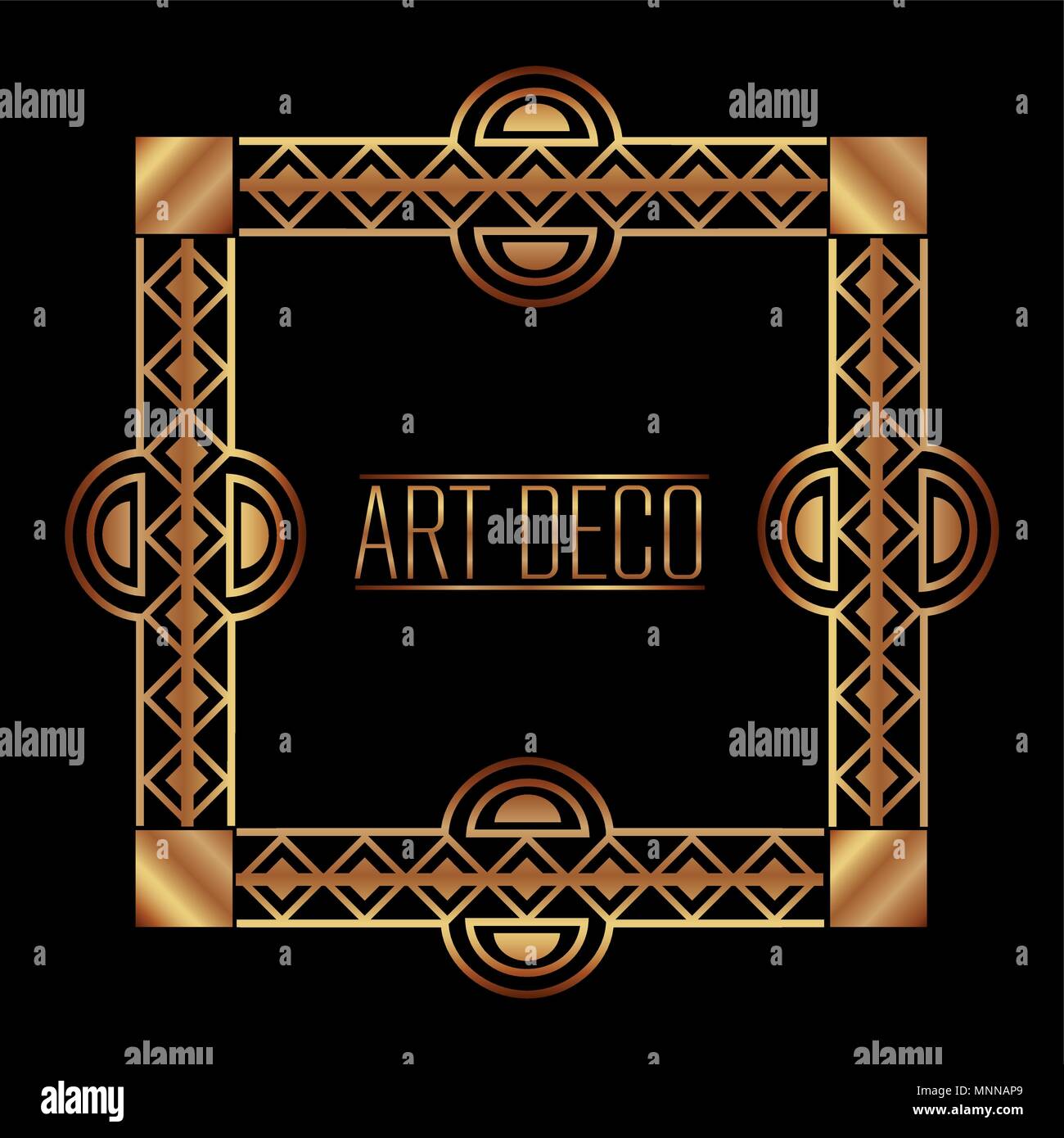 art deco frame border ornate gold decoration vintage Stock Vector Image ...