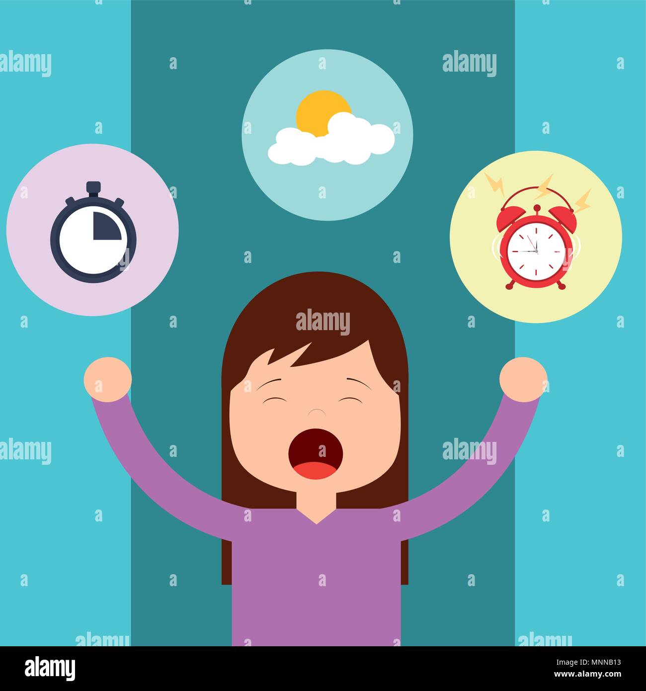 Teen yawning Stock Vector Images - Alamy
