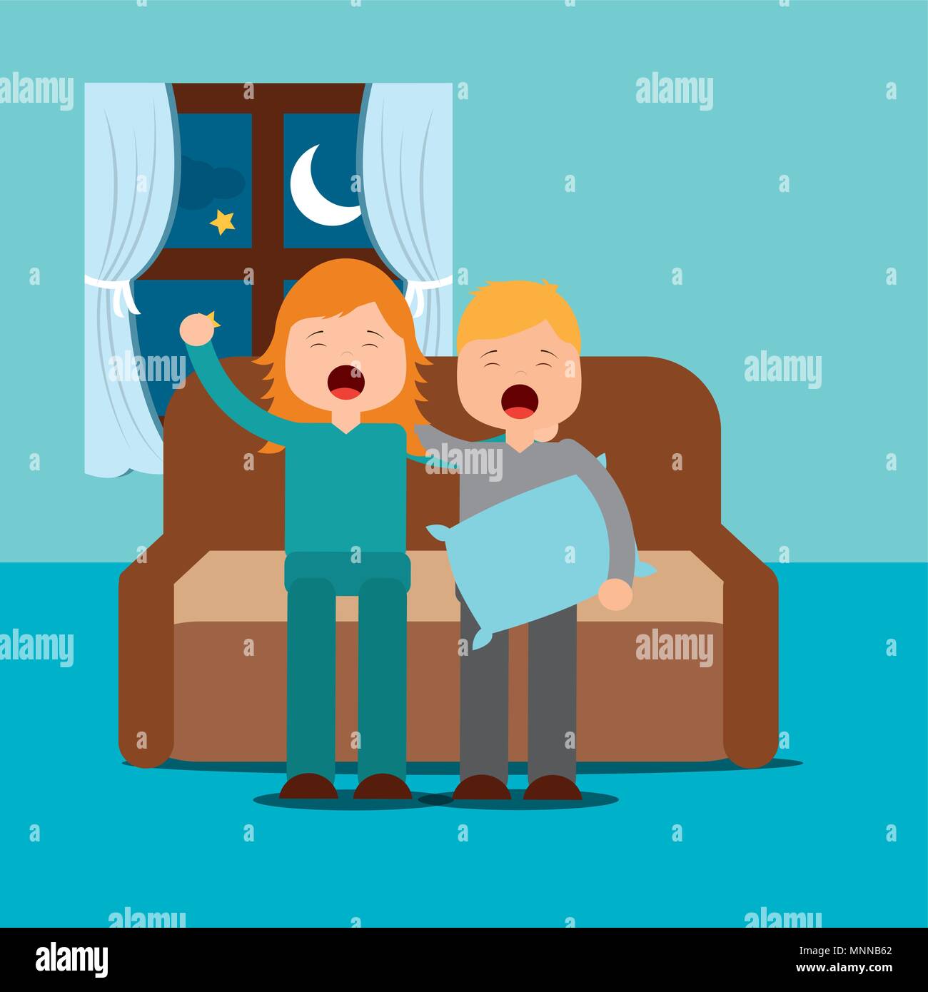 Kid sitting on moon Stock Vector Images - Alamy