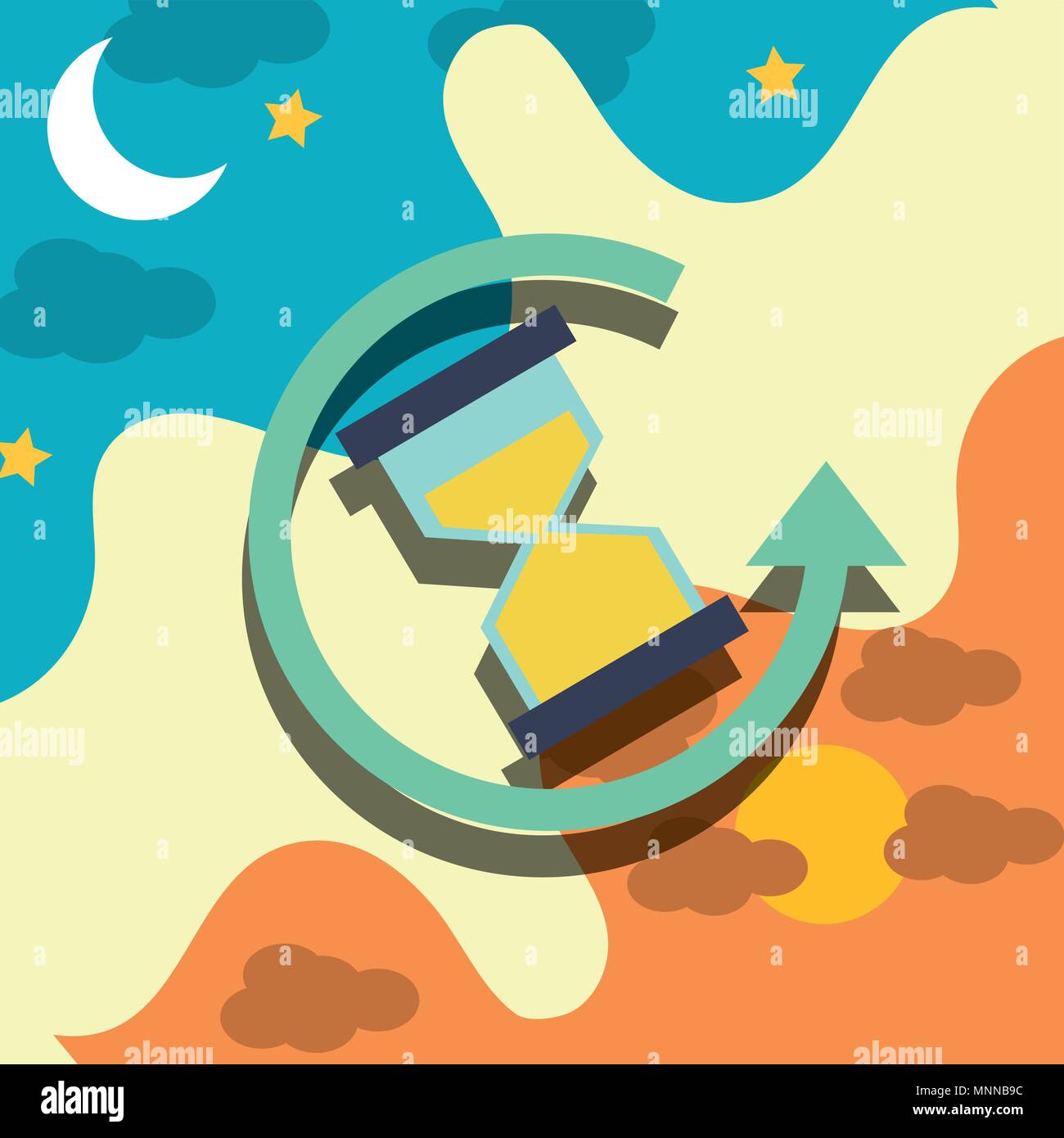 hour glass clock refresh arrow timer Stock Vector Image & Art - Alamy